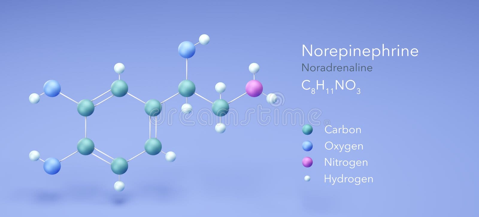 Noradrenaline Chemical Formula Stock Vector - Illustration of hormones ...