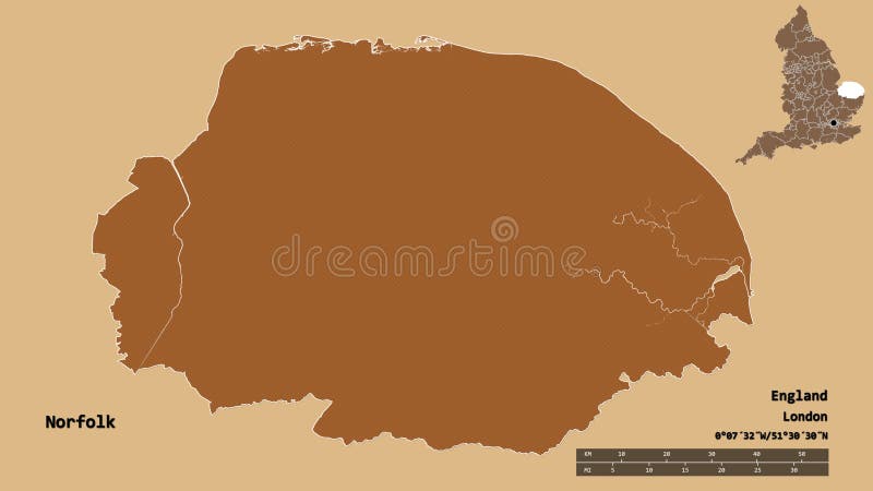 Norfolk, Administrative County of England, Zoomed. Pattern Stock ...