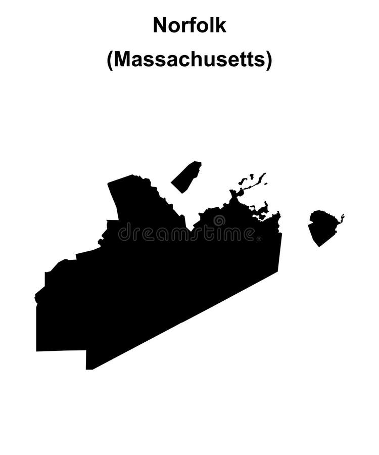 Norfolk outline map stock vector. Illustration of vector - 361604999