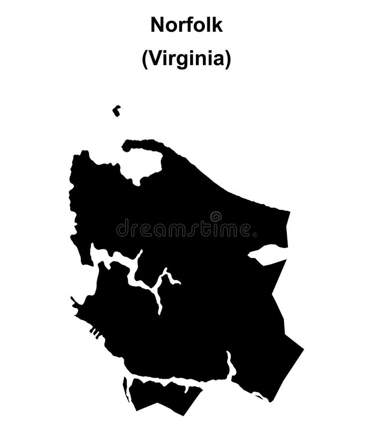 Norfolk outline map stock vector. Illustration of norfolk - 361872663