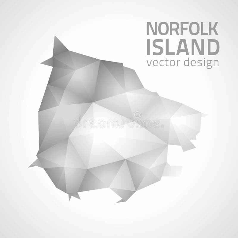 Norfolk Island 3d Polygonal Mosaic Grey and Silver Vector Map Stock ...