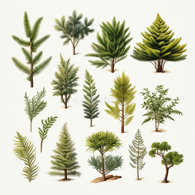 Norfolk Island Pine Tree Species in Midwest Deciduous Forests Stock ...