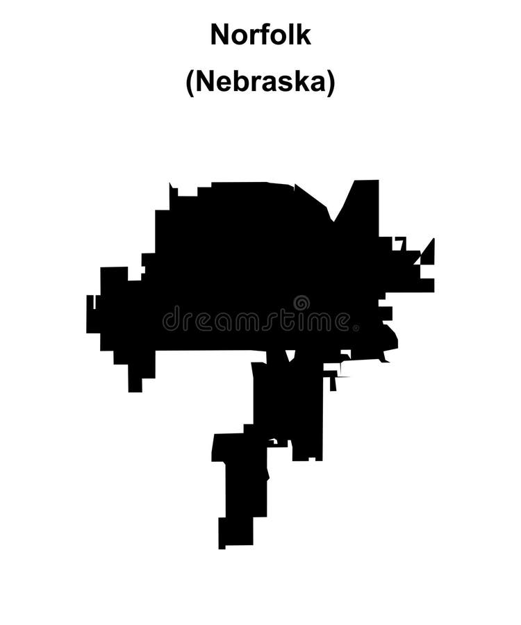 Norfolk outline map stock vector. Illustration of nebraska - 357486202