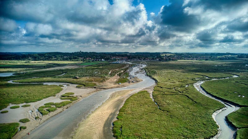 Norfolk River Glaven Aerial View Stock Image - Image of britain ...