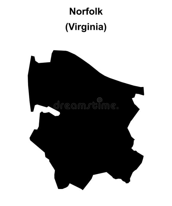 Norfolk outline map stock vector. Illustration of area - 357618276