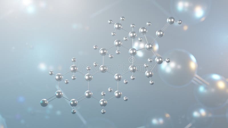 Norgestrel Molecular Structure, 3d Model Molecule, Progestin ...