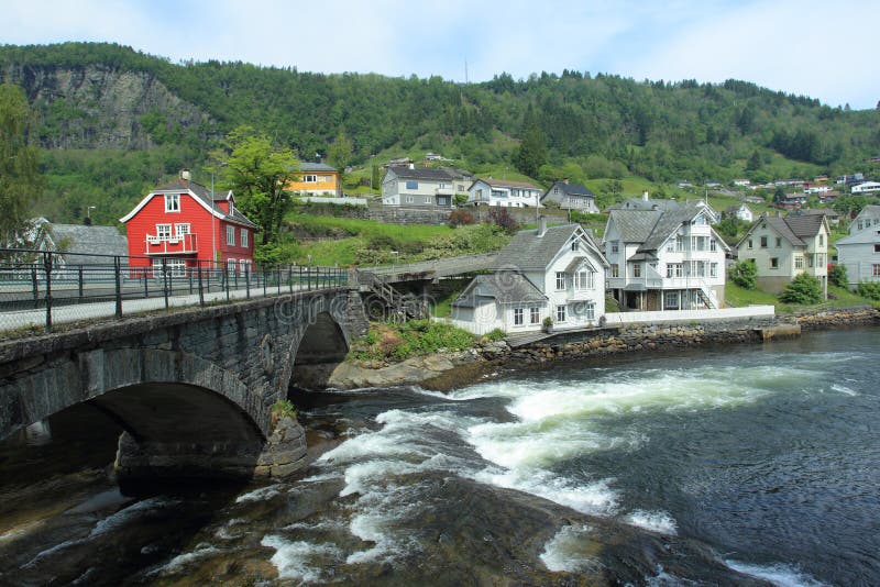 Norheimsund, norway stock image. Image of green, norwegian - 43756865