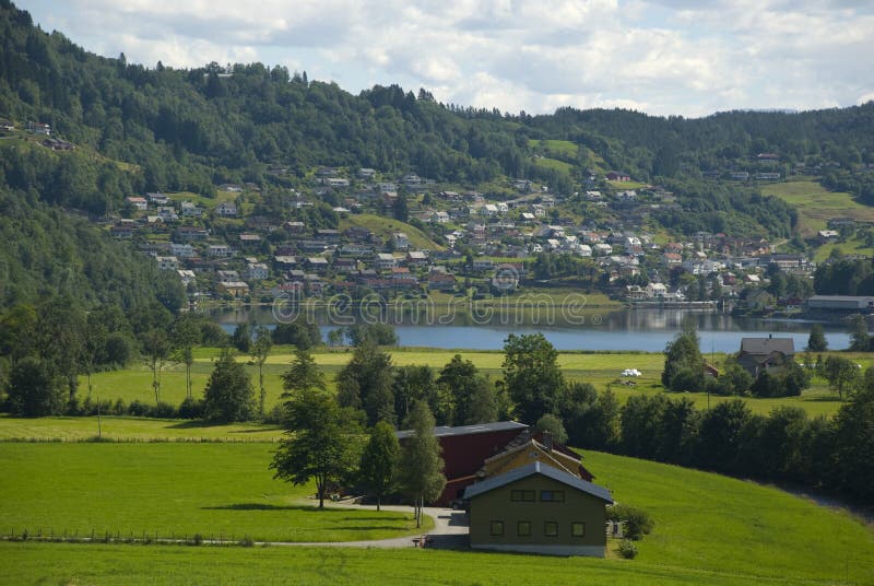 Norheimsund - Norwegian City Near Hardangerfjord Fjord, Norway Stock ...