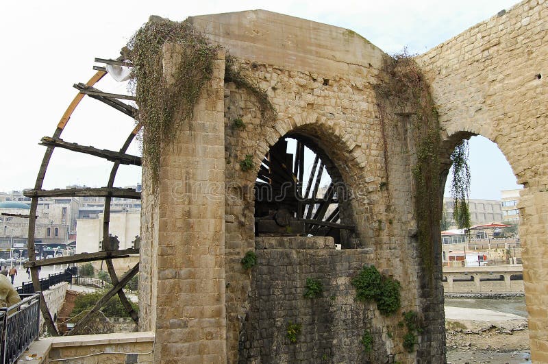 The Norias of Hama - Syria stock photo. Image of system - 90013742