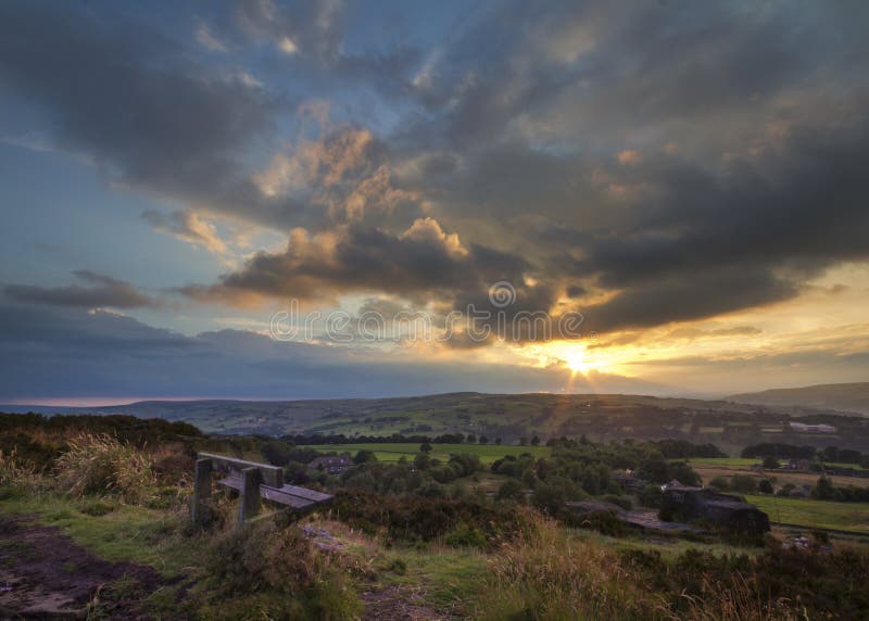 Norland moor sunset stock image. Image of ground, nature - 44109437