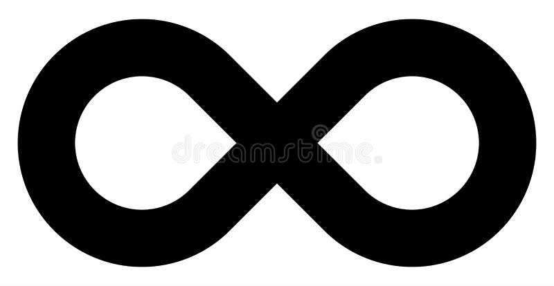 Illustrazione Semplice Del Profilo Di Simbolo Di Infinito Su Fondo ...