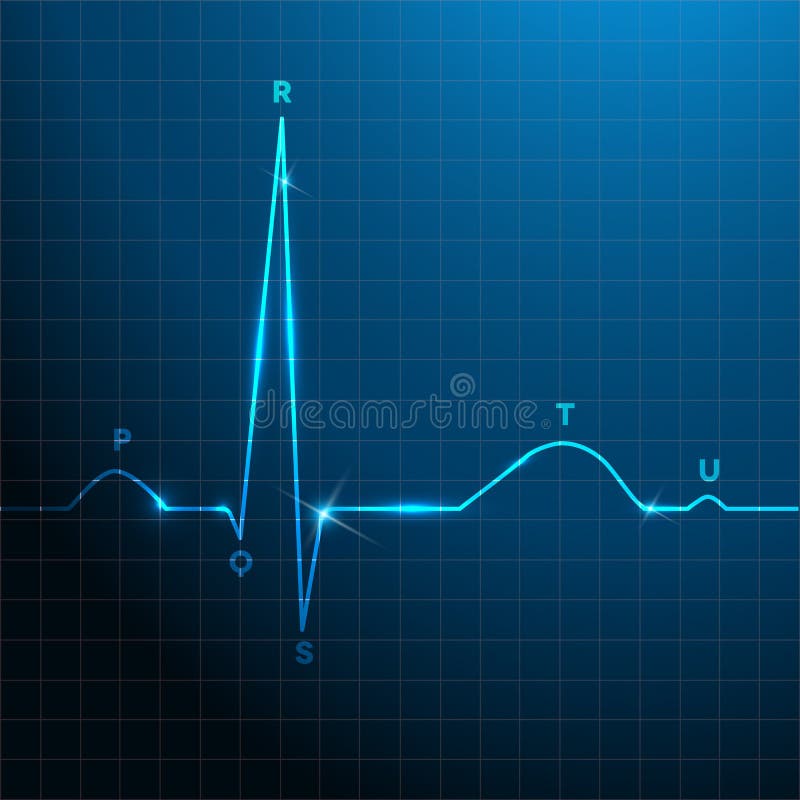 Normaal Van Het Hartritme Blauw Ontwerp Als Achtergrond Vector ...