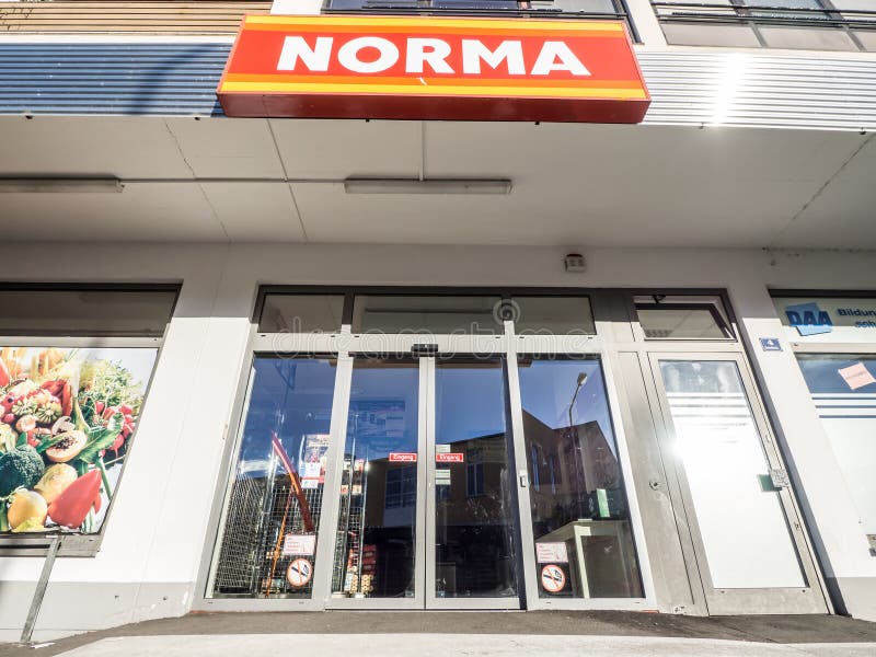 Norma Supermarket-logo Op De Winkel, Norma is De Beroemde Dste Duitse ...