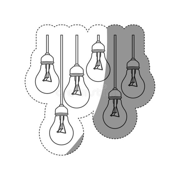 Normal bulbs hanging icon stock illustration. Illustration of ...