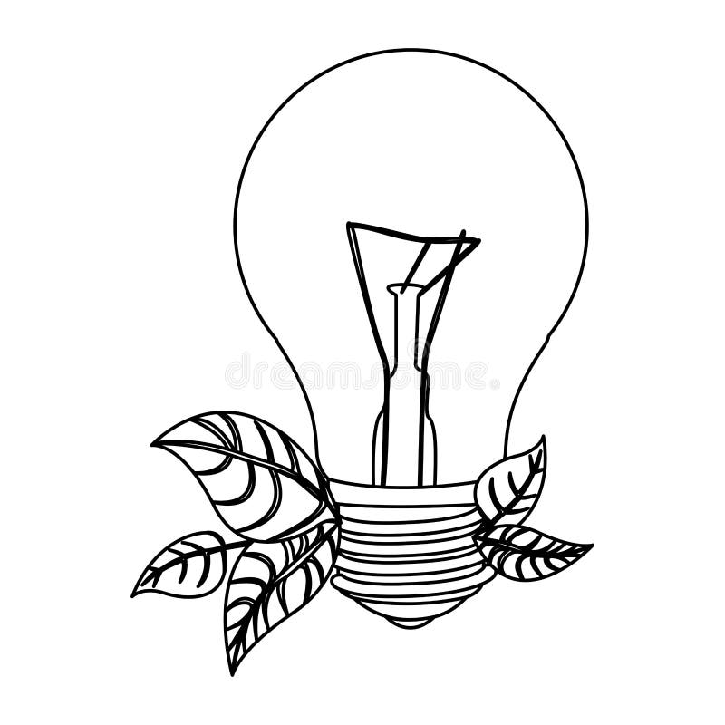 Normal Bulbs with Leaves Icon Stock Illustration - Illustration of ...