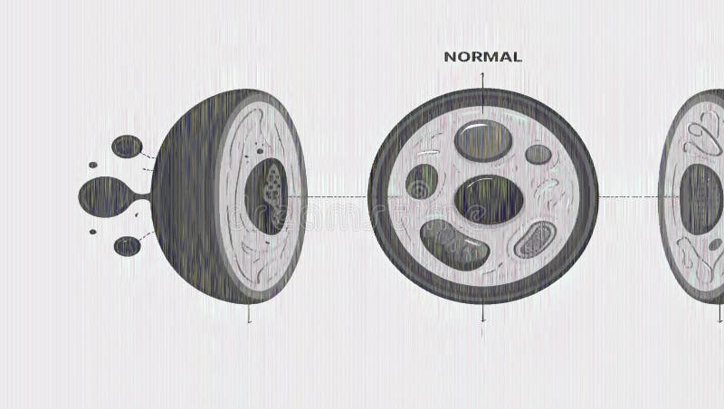 A Normal Cell Structure is Displayed in a Scientific Illustration, Ai ...