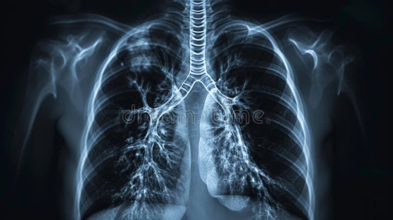 Normal Chest X-ray Showing Lungs and Pulmonary Vessels Stock ...