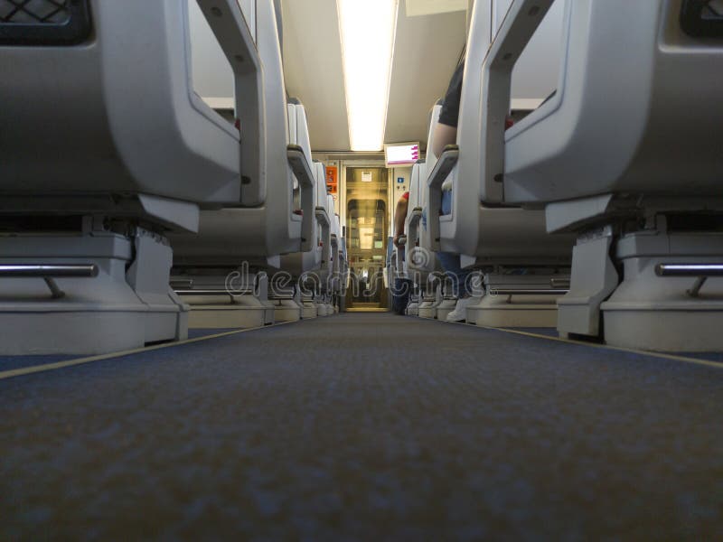 Normal Class Train Carriage Corridor Stock Photo - Image of floor, feet ...