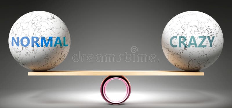 Normal and Crazy in Balance Stock Illustration - Illustration of symbol ...