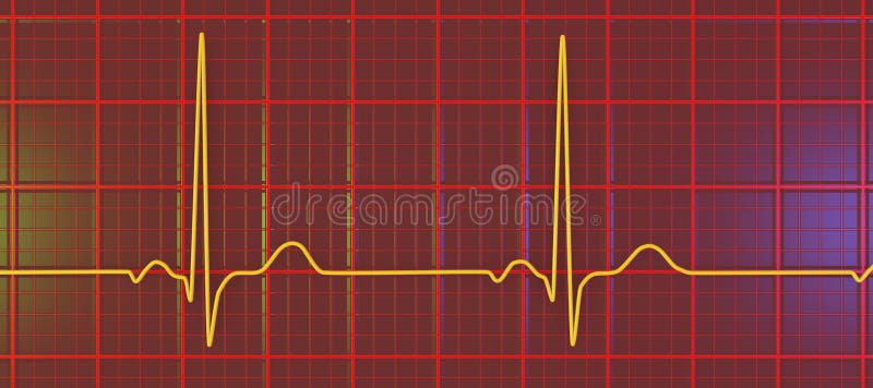 A Normal Electrocardiogram, 3D Illustration Stock Illustration ...