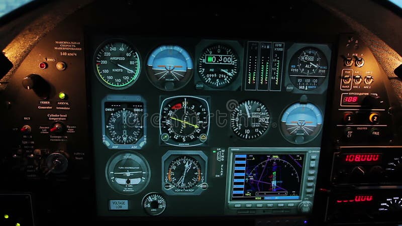 Normal Flight Indicators on Aircraft Cockpit Panel, Plane Control ...
