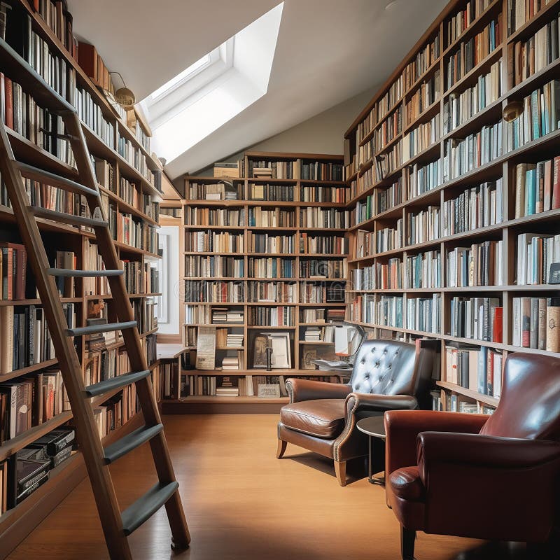 Modern Library. AI Generated Stock Illustration - Illustration of ...