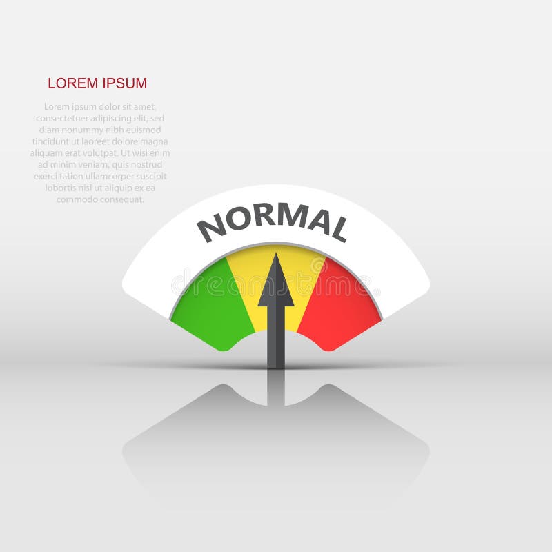Normal Level Risk Gauge Vector Icon. Normal Fuel Illustration on White ...