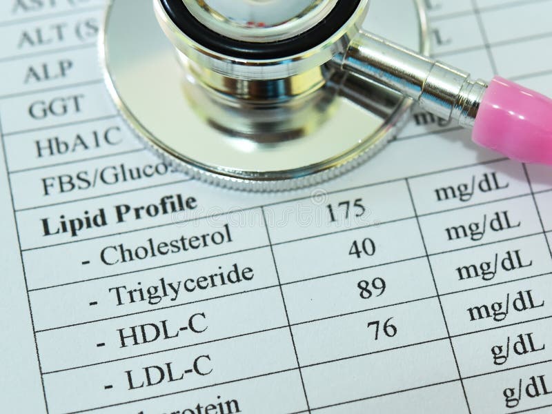 Normal Lipid Profile Test Result Stock Image - Image of cholesterol ...