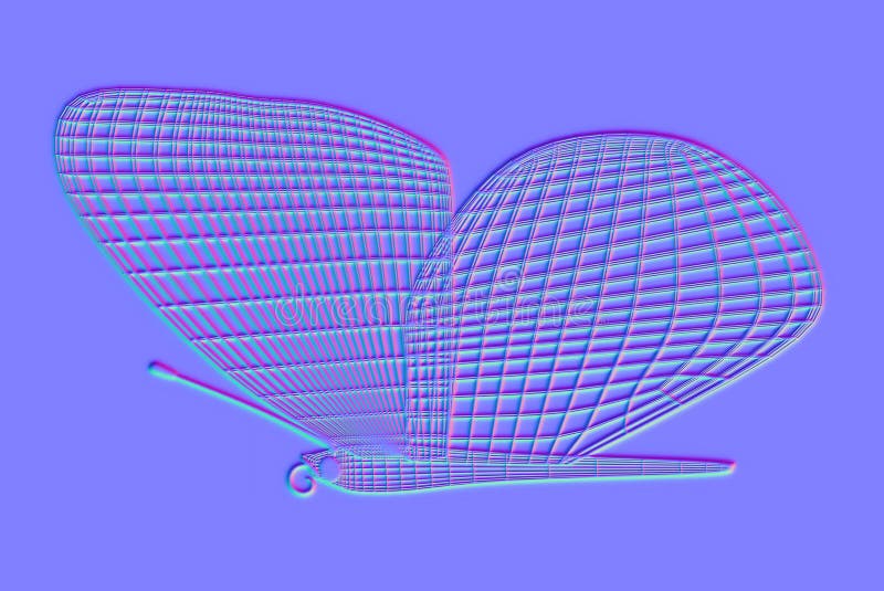 Normal Map of Geometric Mesh Butterfly Stock Illustration ...