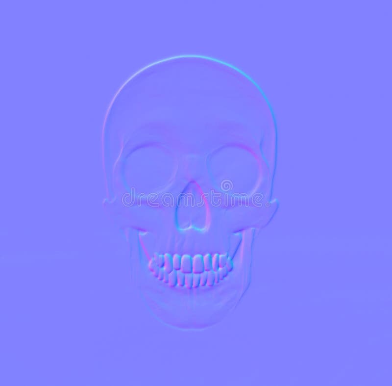 Normal Map of Human Anatomical Skull Stock Illustration - Illustration ...