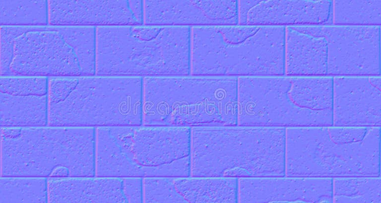 Normal Map of Pavement with Interlocking Textured Cracked Old Bricks Stock Illustration ...