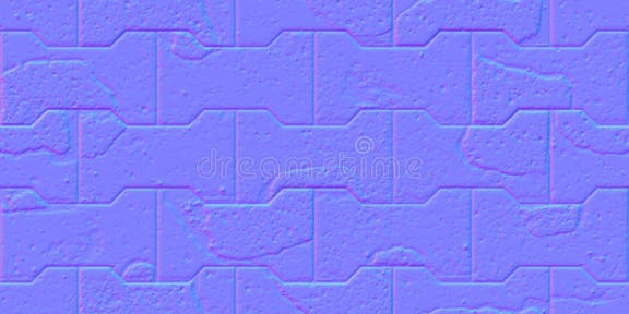 Normal Map of Pavement Seamless Pattern with Dumble Interlocking ...