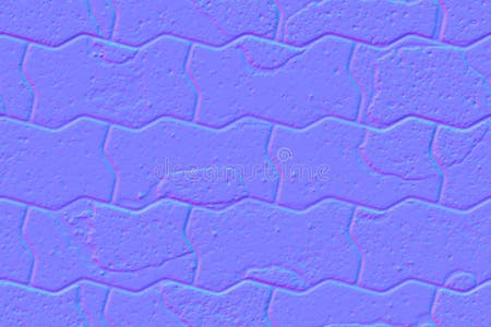 Normal Map of Pavement Seamless Pattern with Figured Interlocking ...