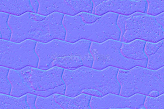 Normal Map of Pavement Seamless Pattern with Figured Interlocking ...