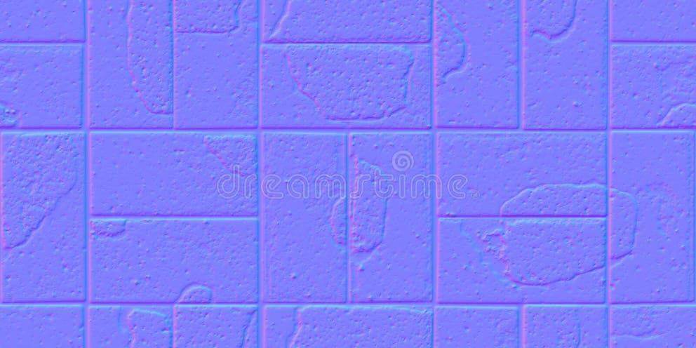 Normal Map of Pavement with Textured Cracked Old Bricks Stock Illustration - Illustration of ...