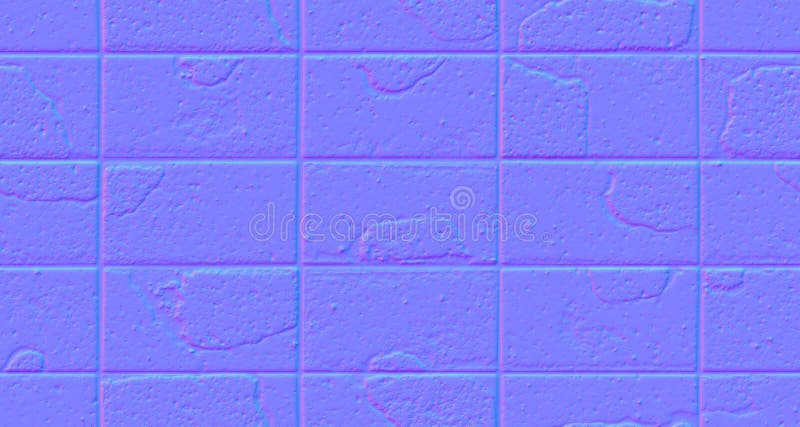 Normal Map of Pavement with Textured Cracked Old Rectangular Bricks ...