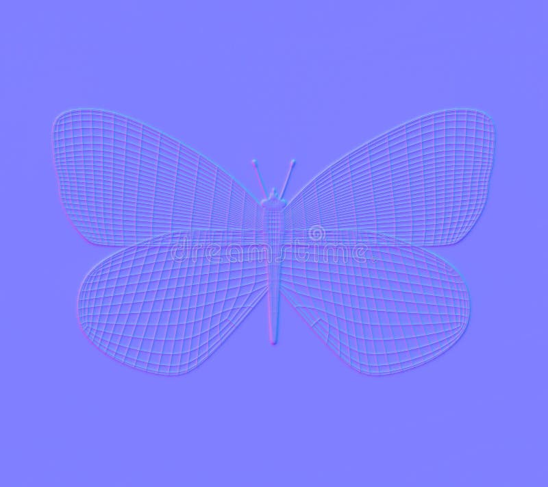 Normal Map of Geometric Mesh Butterfly Stock Illustration ...