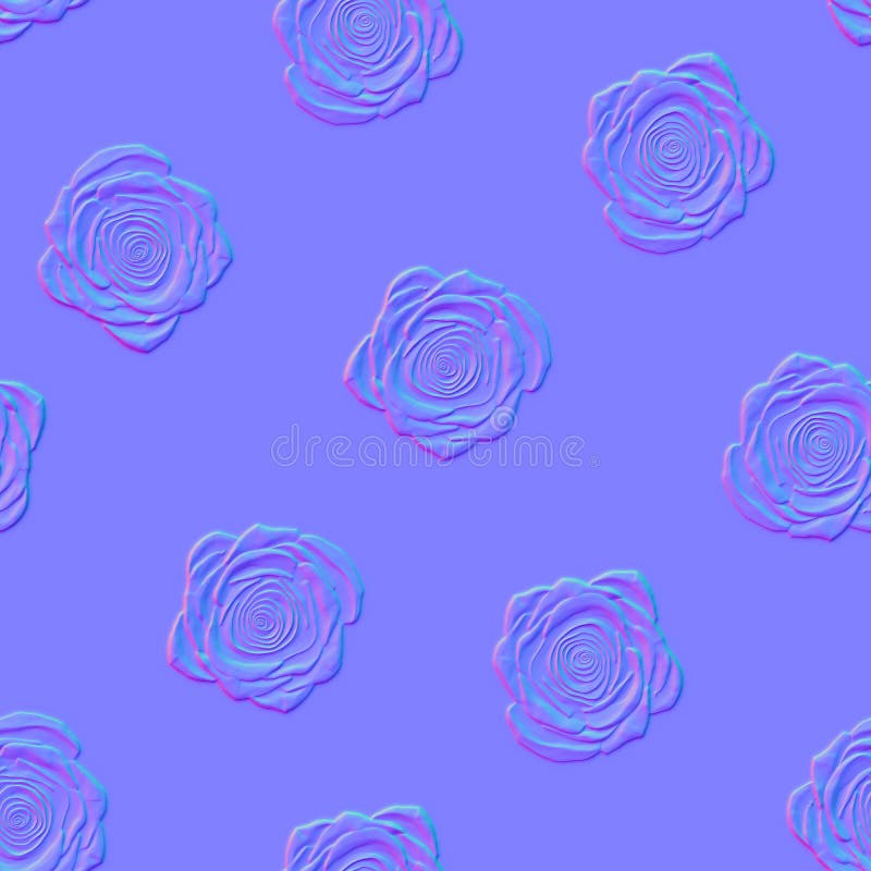 Normal Map of Roses, Seamless Pattern Texture Stock Illustration ...