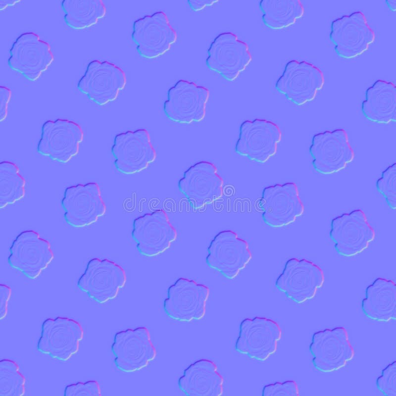 Normal Map of Roses Seamless Pattern Stock Illustration - Illustration ...