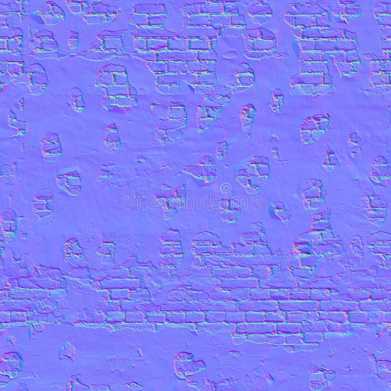 Normal Map Texture Brick Wall with Destruct. Normal Mapping Stock Image ...