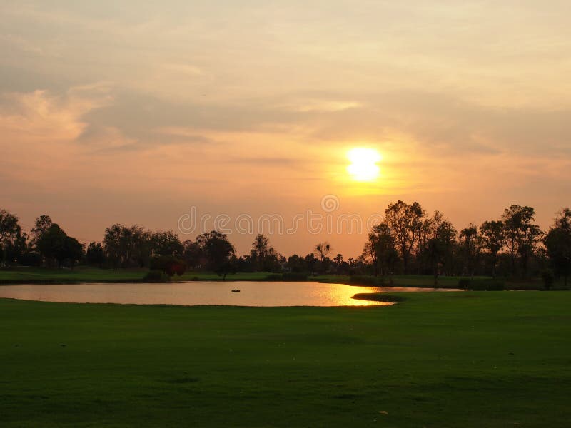 The Normal Nature in daily Life, Evening Sunset on the Yard. Stock ...