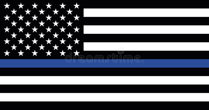 Normal Flag of THIN BLUE LINE Stock Vector - Illustration of graphic ...