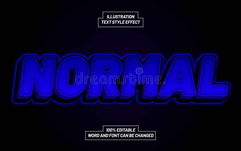 Normal Blue Text Style Effect Stock Vector - Illustration of light ...