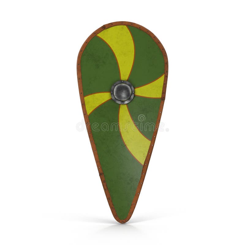 Norman Shield Avec Dragon Emblem Sur Le Blanc Illustration 3D ...