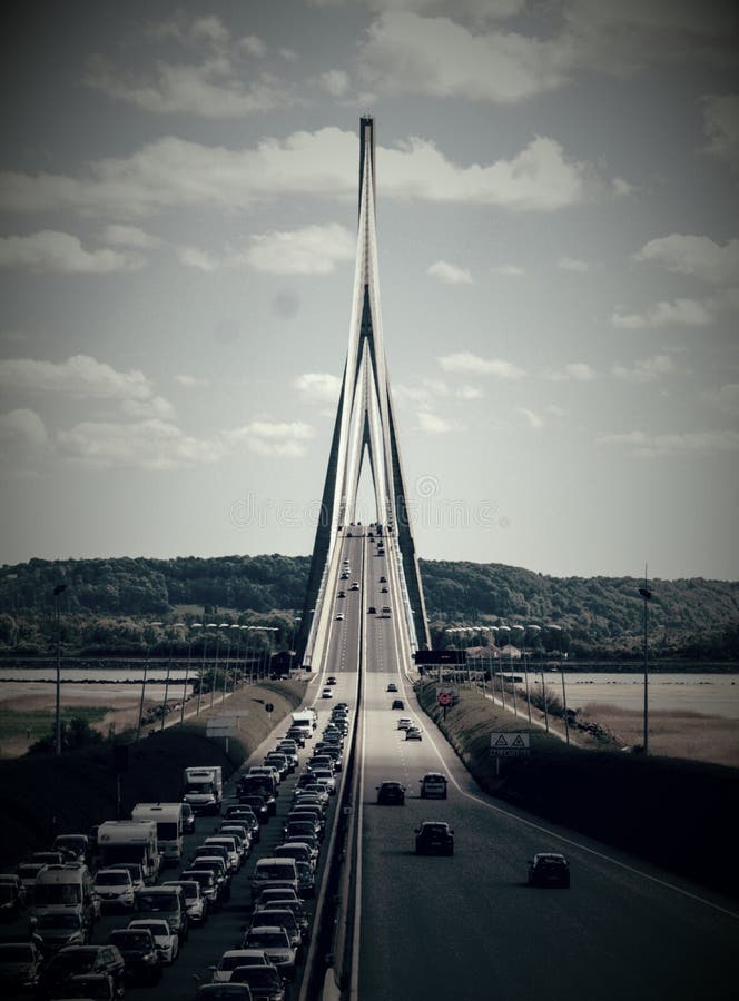The Normandy Bridge stock image. Image of road, normandy - 150194259