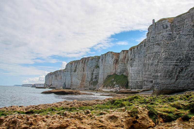Normandy limestone cliffs stock photo. Image of ravine - 93549424