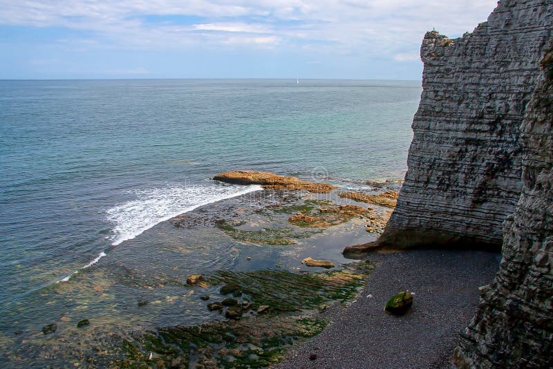Normandy limestone cliffs stock photo. Image of france - 94010836