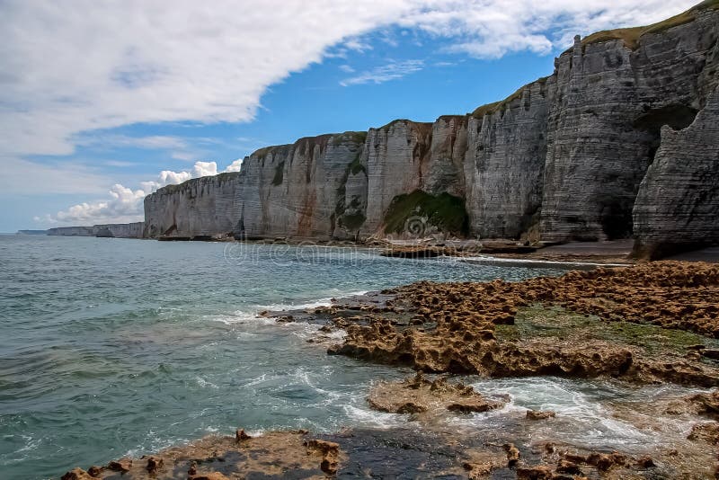 Normandy limestone cliffs stock photo. Image of france - 94010772