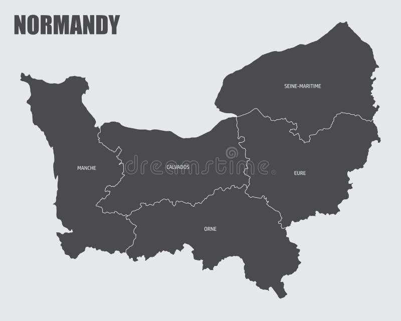 Normandy region map stock illustration. Illustration of political ...