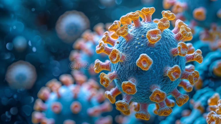 Norovirus Under a Microscope AI Generated Stock Illustration ...